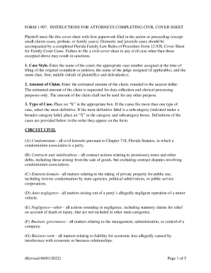 Fillable Online Form 1.997 Civil Cover Sheet - Florida's Supreme Court ...