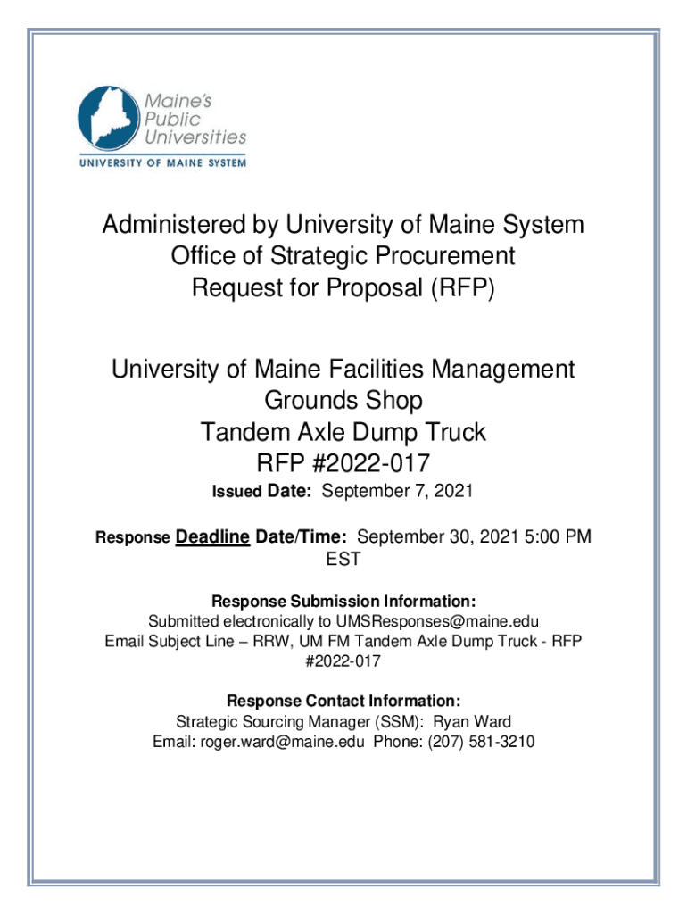 Fillable Online Request for Proposal (RFP) University of Maine Facilities ... Fax Email Print ...