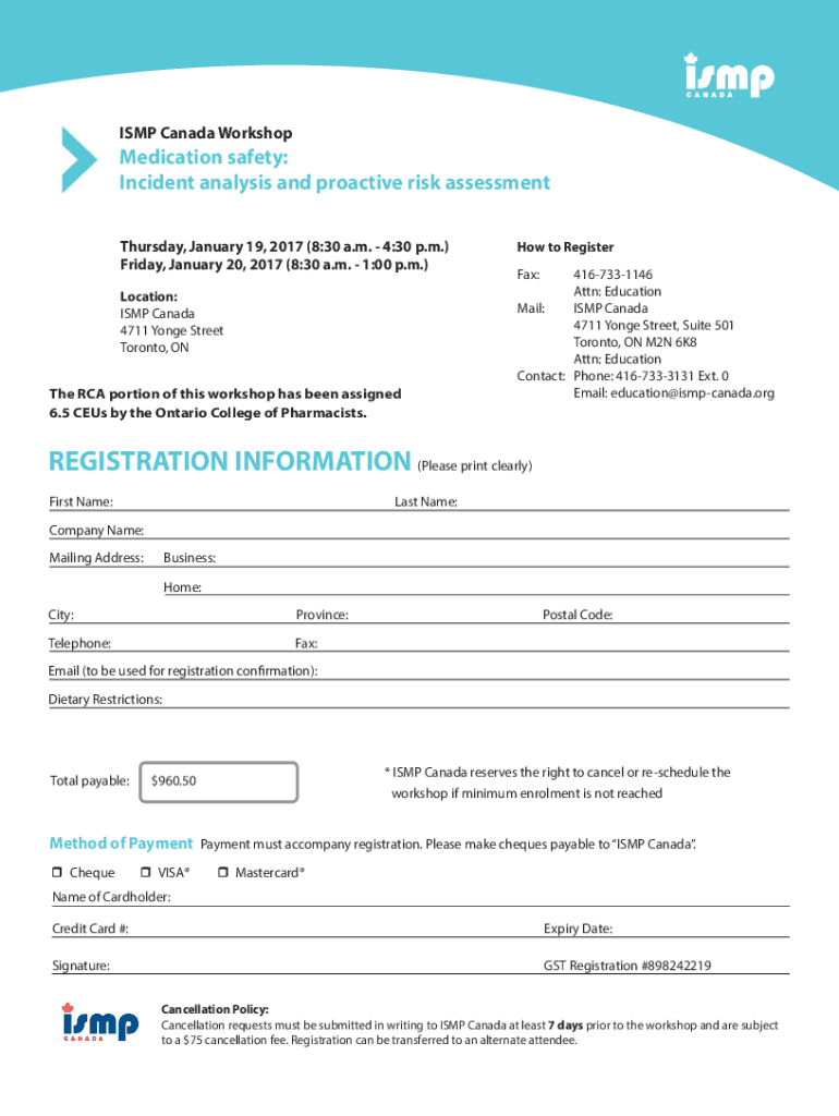 Fillable Online Incident analysis and proactive risk assessment - ISMP ...