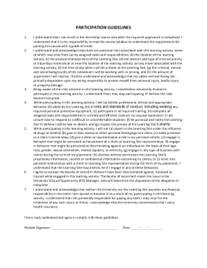Fillable Online PARTICIPATION GUIDELINES Fax Email Print - pdfFiller