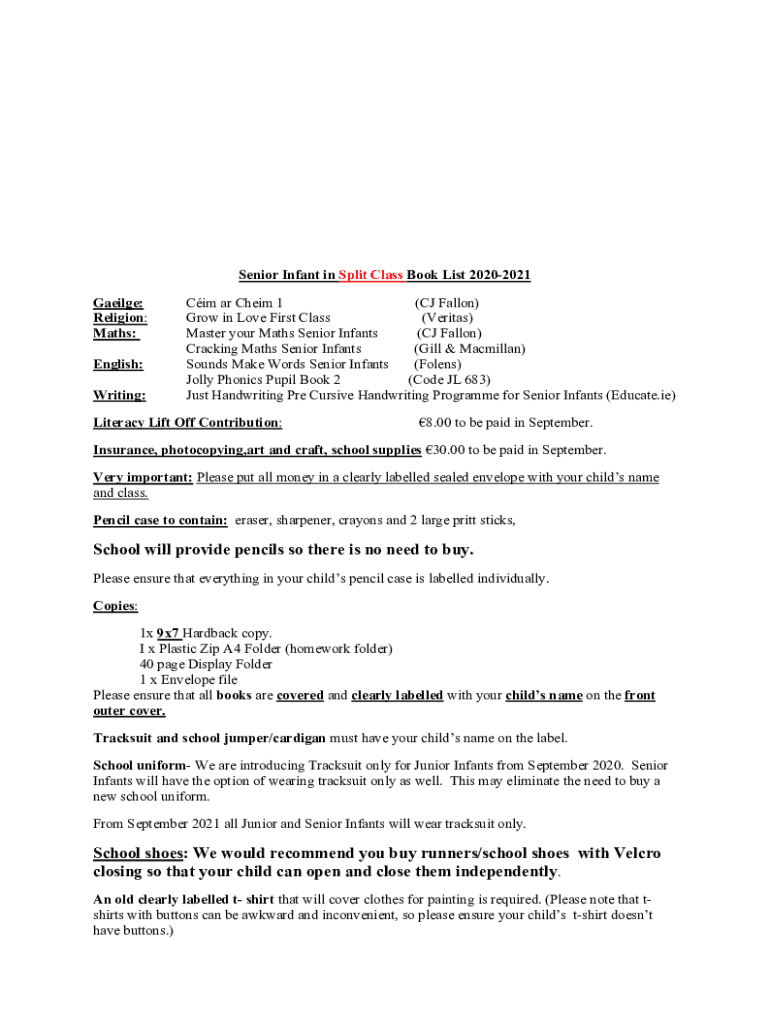 Fillable Online Master Your Maths Senior Infants - Schoolbooks.ie Fax ...