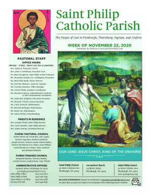 Fillable Online Saint Philip the Apostle Catholic Church: Welcome to St ...