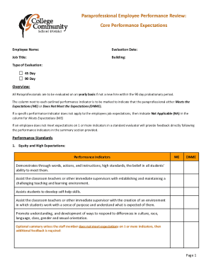 Fillable Online Performance Evaluation 90 days Template NonAdmin Fax Email Print - pdfFiller