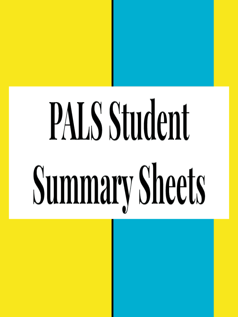 Completable En línea claremont apsva PALS Student Summary Sheets Fax ...