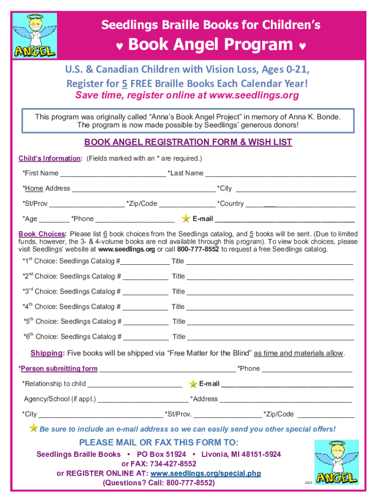 Fillable Online Have you heard of... - Seedlings Braille Books for Children Fax Email Print ...