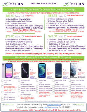 Fillable Online Pay Monthly plans, our One Plan and Endless data. Fax ...