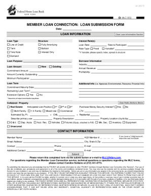 Fillable Online Member Loan Connection: Loan Submission Form Fax Email ...