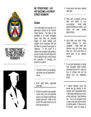 Fillable Online How to protect yourself from street robbery ...