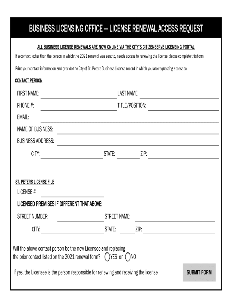 Fillable Online REQUEST ACCESS TO ONLINE LICENSING SYSTEM.pub Fax Email ...