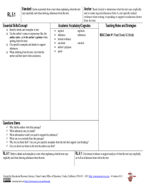 Fillable Online commoncore tcoe Standards Template Grade 5.docx Fax ...