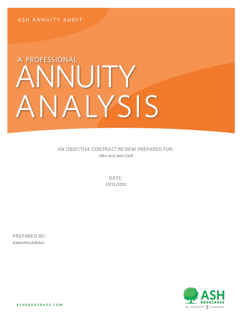 Fillable Online Sample Ash Annuity Audit.docx Fax Email Print - pdfFiller