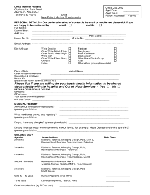Fillable Online Adult New Patient Questionnaire..pdf - Links Medical ...