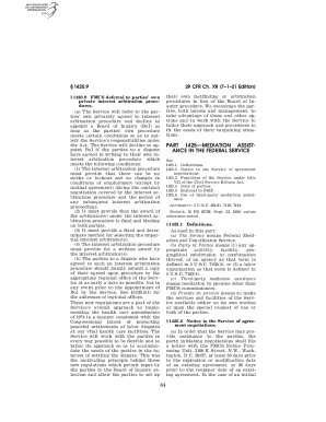 Fillable Online 29 CFR Part 1420 -- Federal Mediation and Conciliation ...