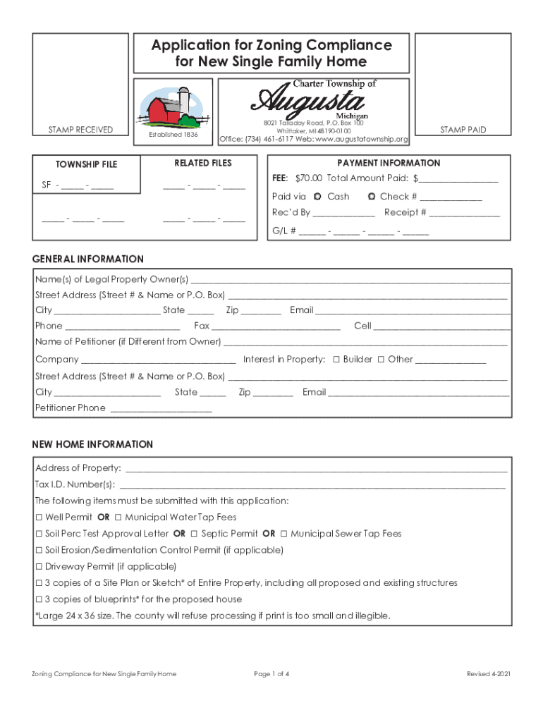 Fillable Online Application for Zoning Compliance Fax Email Print ...