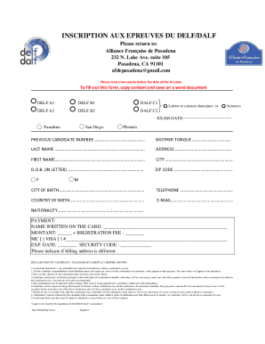 Fillable Online Where to take your DELF - DALF exam in United States of ...