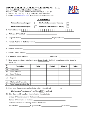 Fillable Online Nasik Claim Form new Fax Email Print - pdfFiller