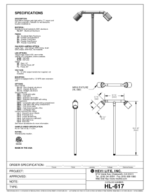 Fillable Online HL617 SPEC SHEET - Sheet1 - Hevi Lite Fax Email Print ...