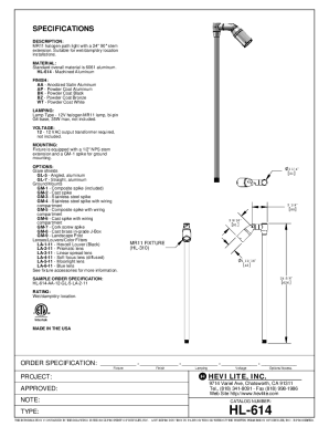 Fillable Online HL614 SPEC SHEET - Sheet1 - Hevi Lite Fax Email Print ...
