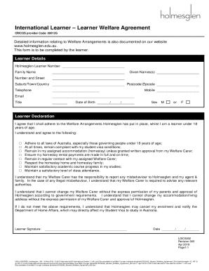 Fillable Online holmesglen edu International StudentStudent Welfare ...