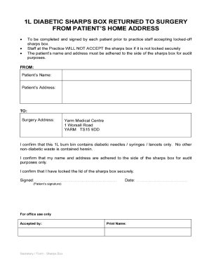 Fillable Online Form - Sharps Box.pdf - Yarm Medical Practice Fax Email ...