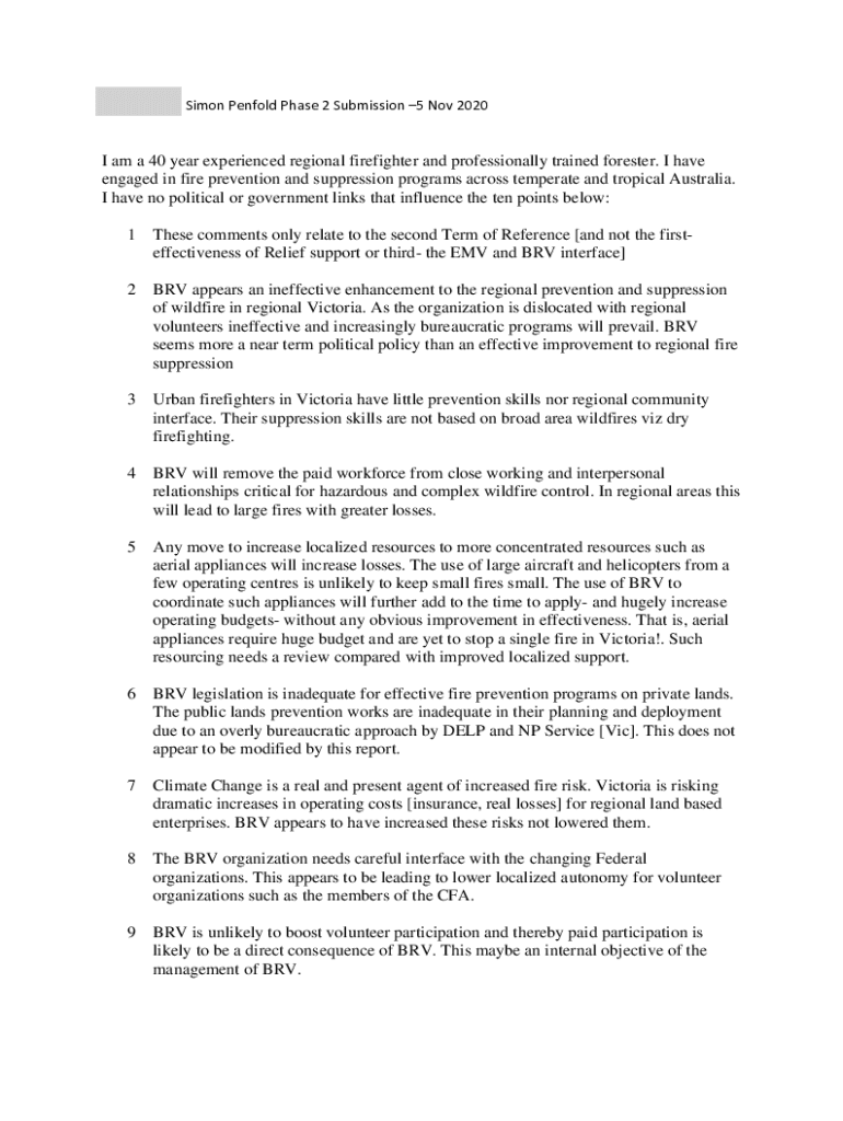 Fillable Online Simon Penfold Phase 2 Submission Fax Email Print ...