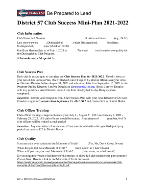 Fillable Online How to make a Club Success Plan - Toastmasters 2022-23 ...