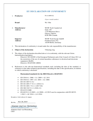 Fillable Online EU Declaration of Conformity - Arjay Engineering Fax ...