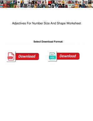Fillable Online Adjectives For Number Size And Shape Worksheet ...
