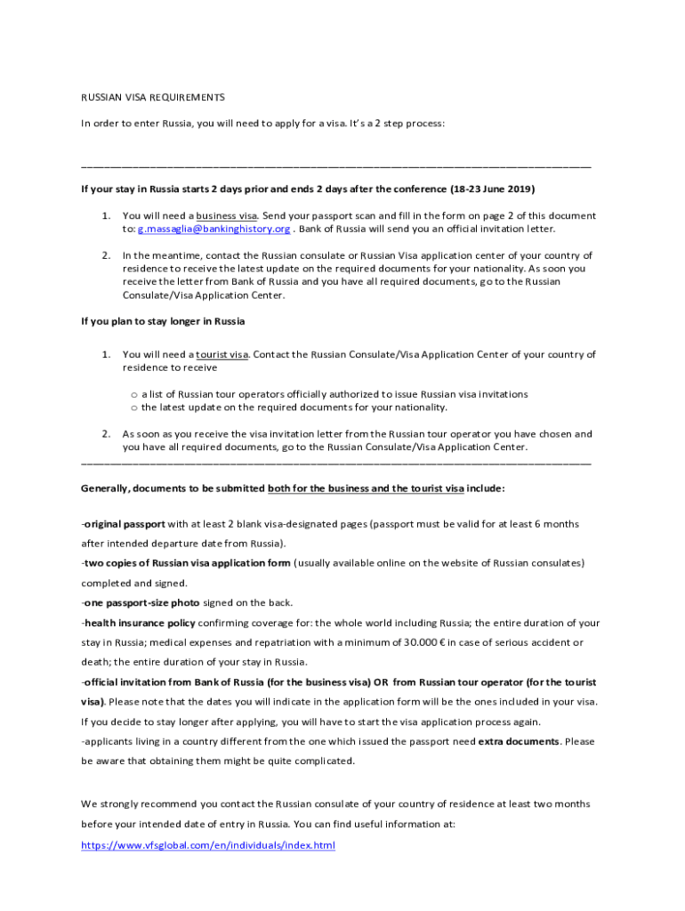 Fillable Online Russian Visa - Russia Visa Types and Application ...