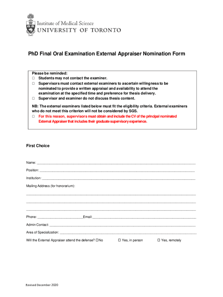 Fillable Online ims utoronto Mathematics Department Staff Guide to PhD Student ... Fax Email ...