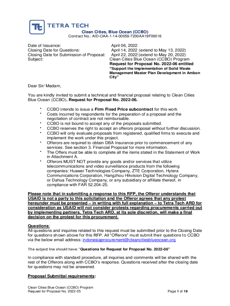 Fillable Online Clean Cities Blue Ocean (CCBO) Program Request for ...