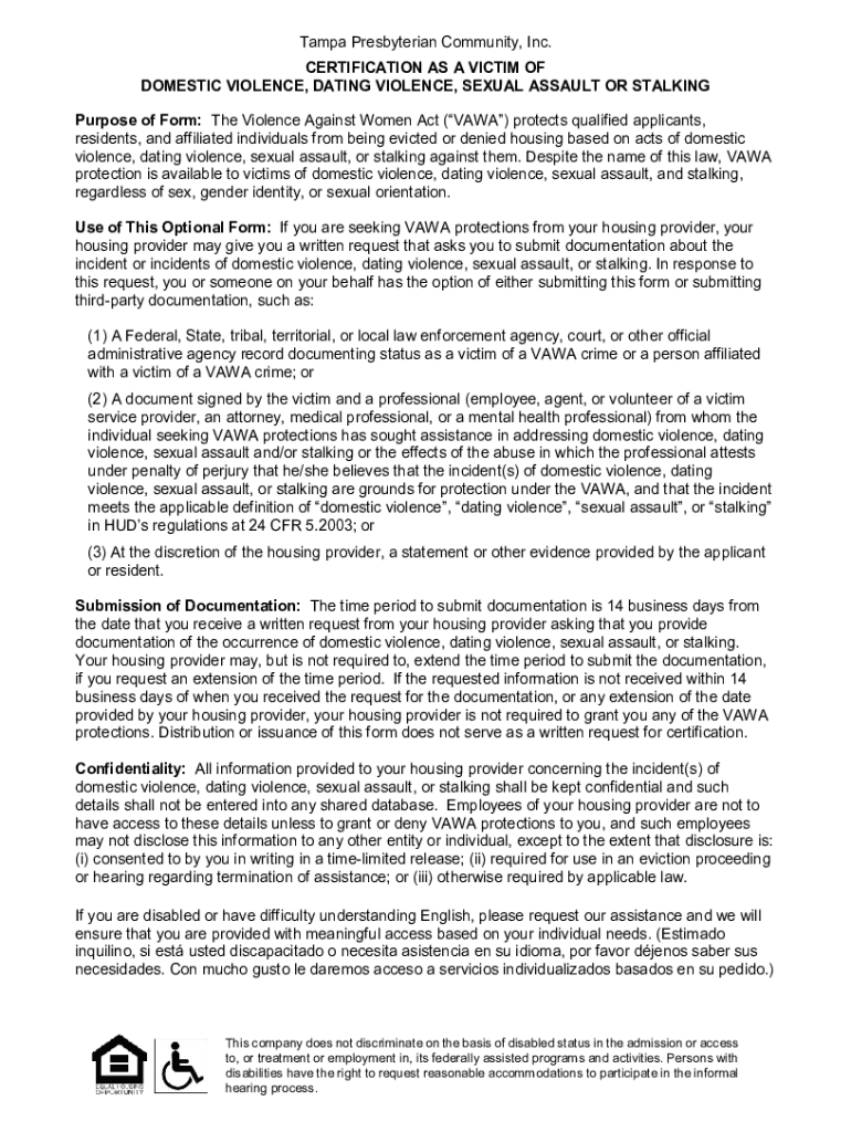 Fillable Online Violence Against Women Act (VAWA) - Prince George's ...