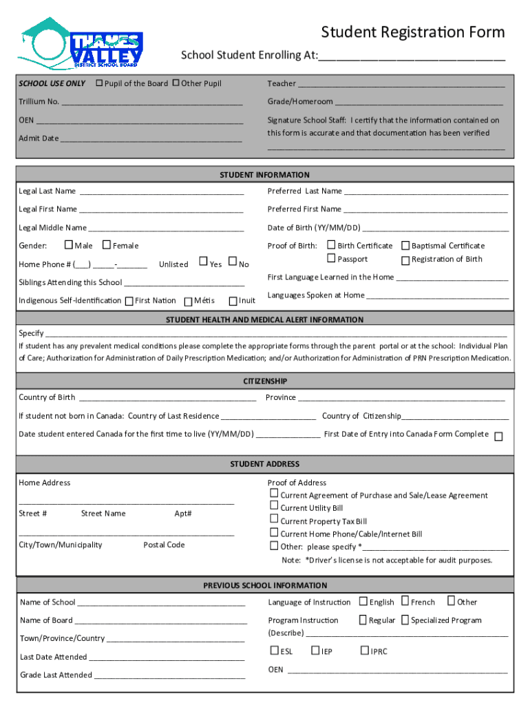 Fillable Online Student Registration Form September 2018.pub Fax Email Print - pdfFiller