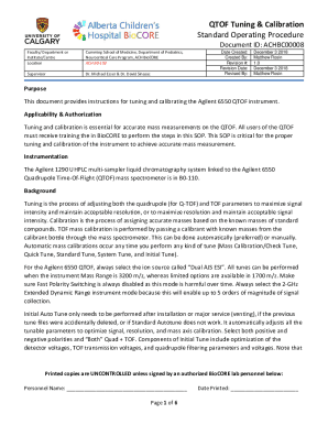 Fillable Online Agilent Q-ToF 6550 tune and run SOP v1.0 Start the Data ...