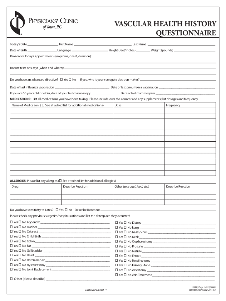 Fillable Online HEALTH HISTORY QUESTIONNAIRE - PatientPop.com Fax Email Print - pdfFiller