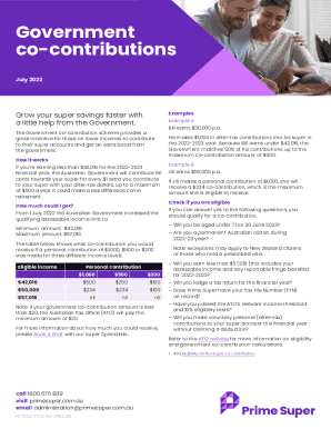 Fillable Online Super co-contribution - Australian Taxation Office Fax ...