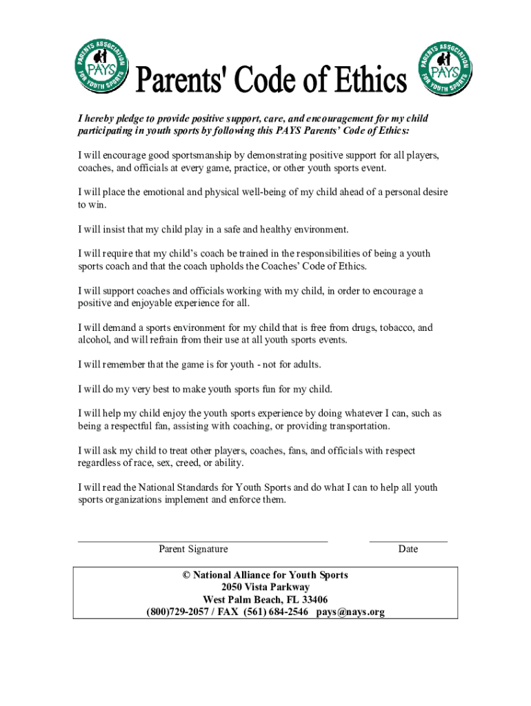 Fillable Online Code of Ethics - Star City Recreation ClubRoanoke, Virginia Fax Email Print ...