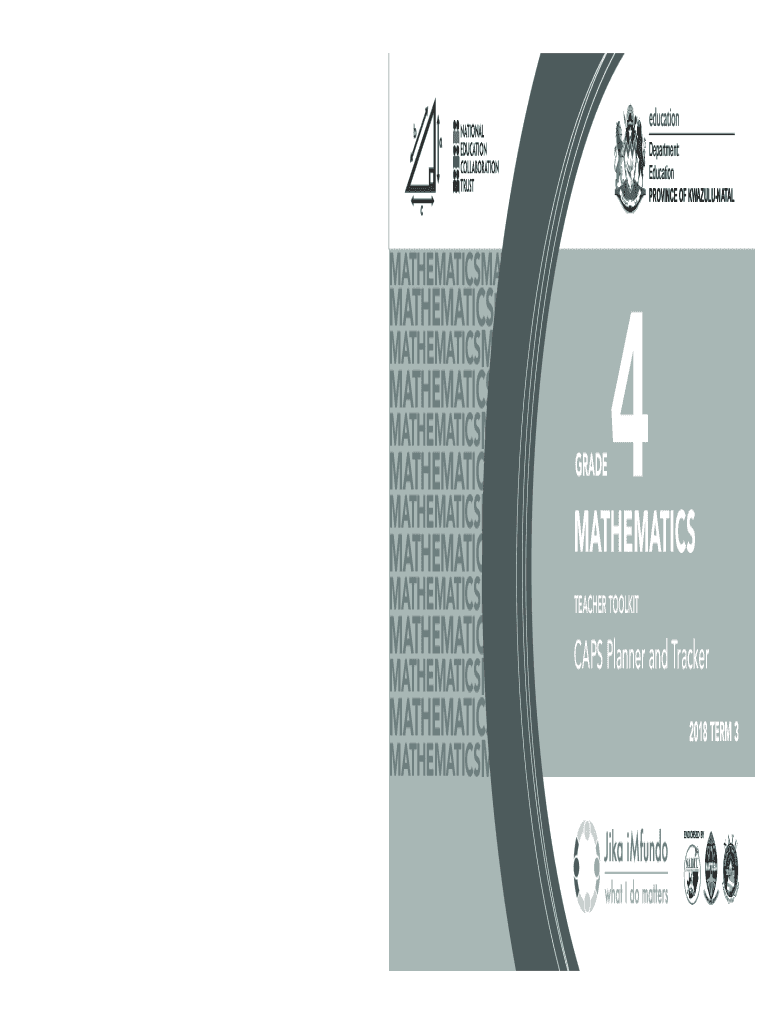 Fillable Online MATHEMATICS TEACHER TOOLKIT: CAPS Planner and Tracker ...