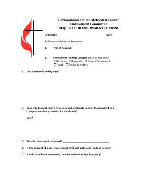 Fillable Online Endowment Form - Germantown United Methodist Church Fax ...