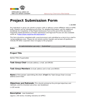 Project Submission and Guidelines - IUPAC Doc Template | pdfFiller