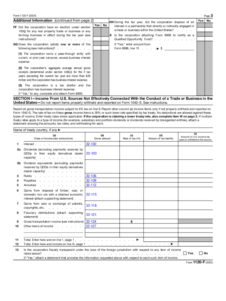 Fillable Online 1120-F TRC/MRC Codes Fax Email Print - pdfFiller