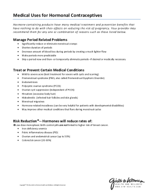 Fillable Online Birth Control: Forms, Options, Risks & Effectiveness ...