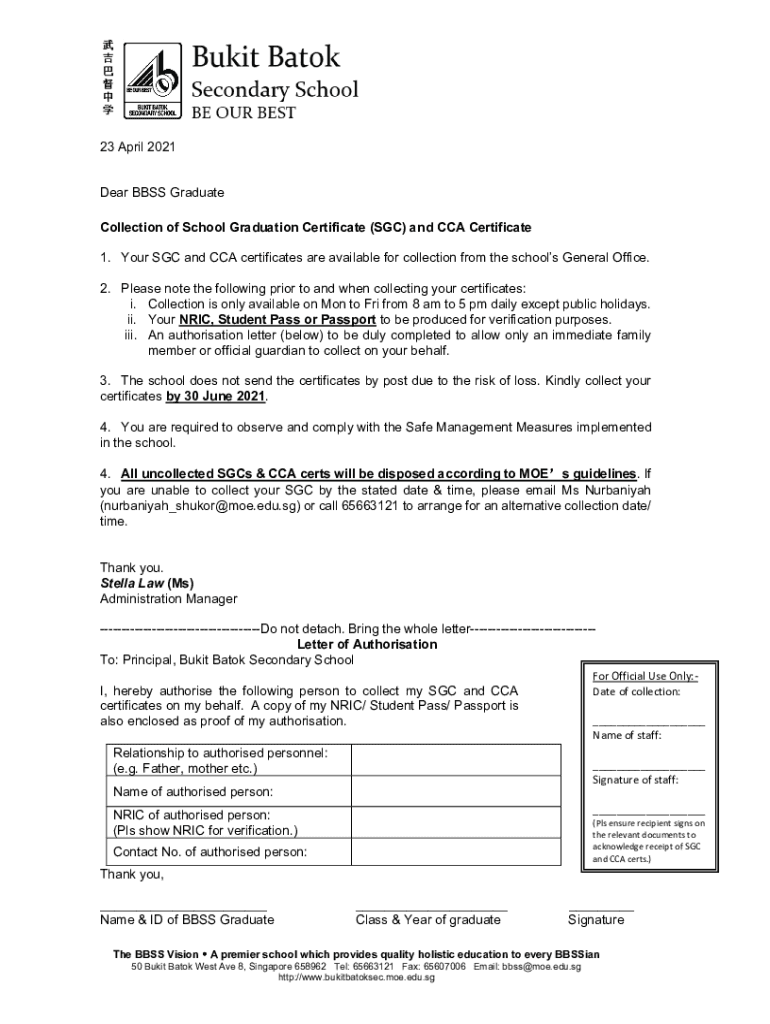 Fillable Online SGC Authorisation Letter.pdf - Bukit Batok Secondary ...