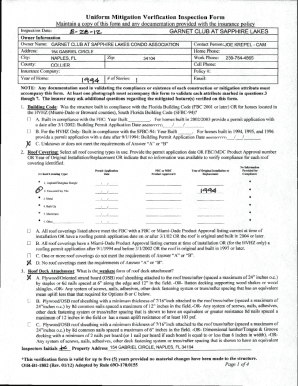 Fillable Online Uniform Mitigation Verification Inspection Form ...