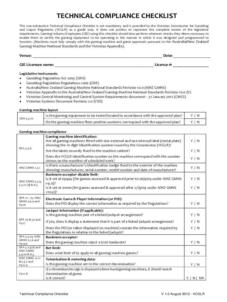 Fillable Online TECHNICAL COMPLIANCE INSPECTION Fax Email Print - pdfFiller