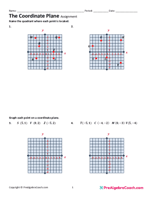 Fillable Online Quadrants of the coordinate planeGraphsMath (video) Fax ...