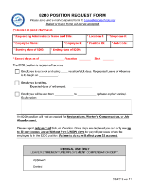Fillable Online 8200 POSITION REQUEST FORM Fax Email Print - pdfFiller