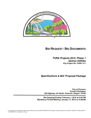 Fillable Online ci florence or BID REQUEST / BID DOCUMENTS Fax Email ...