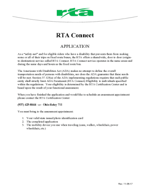 Fillable Online Greater Dayton Regional Transit Authority (RTA) RTA ...
