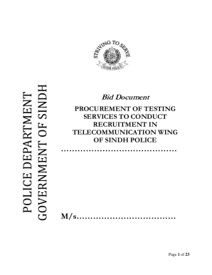 Fillable Online Bid Document - Sindh Police Fax Email Print - pdfFiller